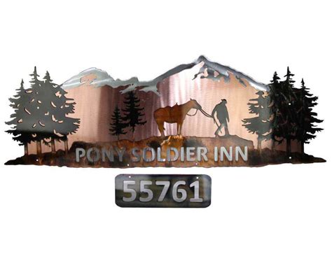 SMW0711 Custom Metal Yard Address Sign Sunriver Metal Works