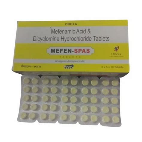 Mefenamic Acid Dicyclomine Hydrochloride Tablets At Rs 250 Box