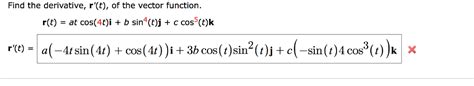 solved find the derivative r t of the vector function