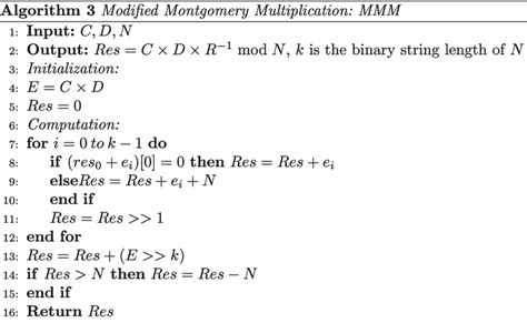 modified montgomery multiplication mmm download scientific diagram