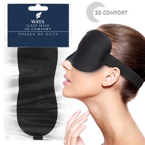 Maska Opaska Na Oczy Do Spania 3D WAYA Czarna 1 Szt EM 3D02