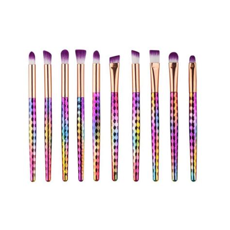 2017 Women Makeup Brushes Sets Foundation Eyeshadow Rhinestone Purple
