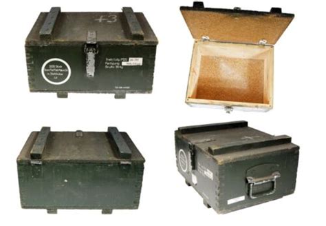 Armée Boîte de Munitions Transport Caisse en Bois Conservation Coffre à