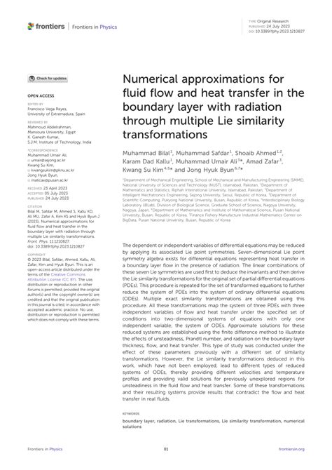 pdf numerical approximations for fluid flow and heat transfer in the boundary layer with