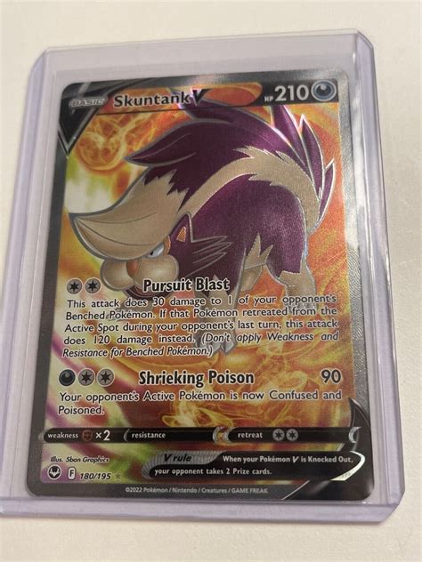 Pokemon TCG Silver Tempest Skuntank V Full Art Ultra Rare 180 195