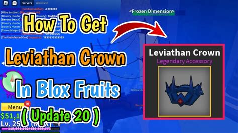 How To Get Leviathan Crown In Blox Fruits Leviathan Crown In