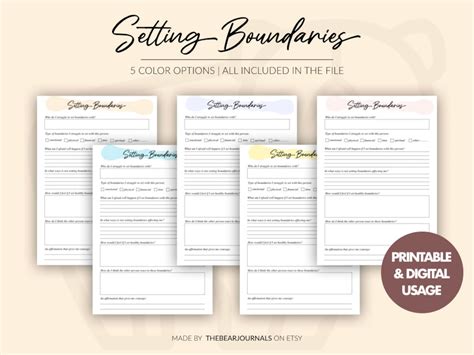 Setting Boundaries Worksheet Setting Personal Boundaries Relational