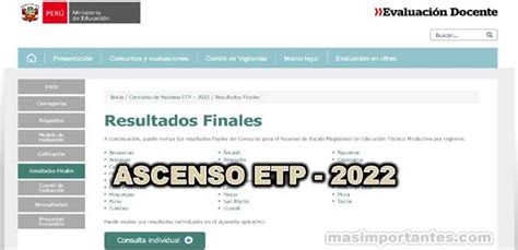 Resultados Finales Ascenso De Escala ETP 2022
