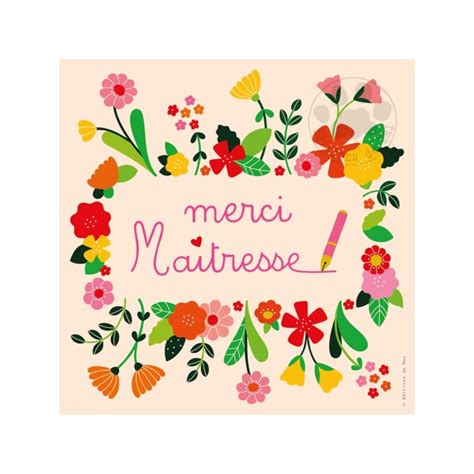 Carte à message Merci maîtresse