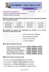 Evaluation Passé présent futur CE1 Bilan et controle corrigé pdf