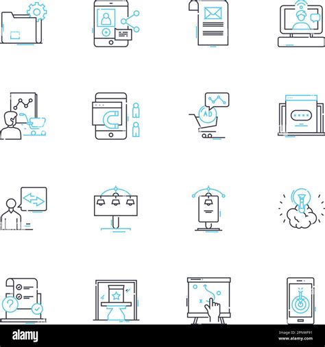 Data Analytics Linear Icons Set Insight Visualization Trends