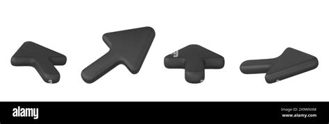 3D Mouse Cursors Set Isolated On White Background Vector Realistic