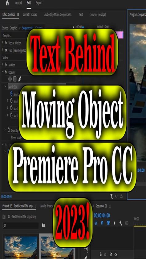 Place Text Behind A Moving Object In Premiere Pro Cc Class L