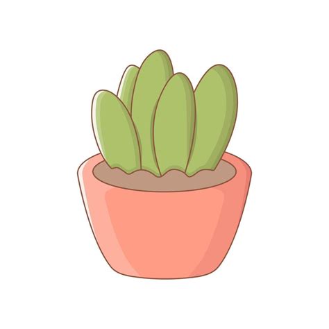 Linda Planta En Maceta De Dibujos Animados Planta De Casa Colorida En