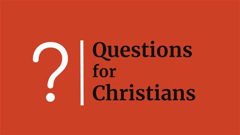 Questions For Christians Sermon Series — Trinity City Church