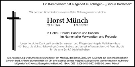 Traueranzeigen von Horst Münch trauer nn de