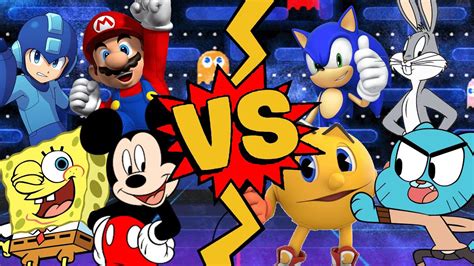 M U G E N Battles Mario SpongeBob Mickey Mouse Mega Man Vs Sonic
