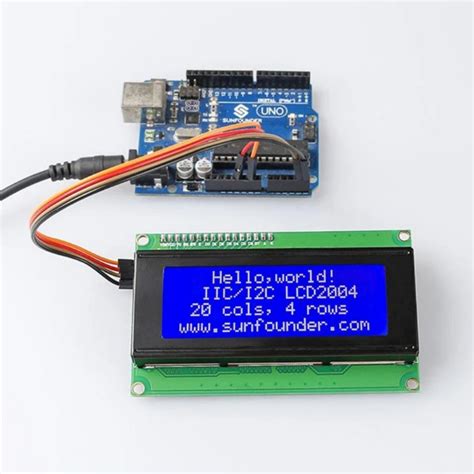 iic i2c twi serial 2004 20x4 lcd module shield for arduino uno mega2560 robotshop