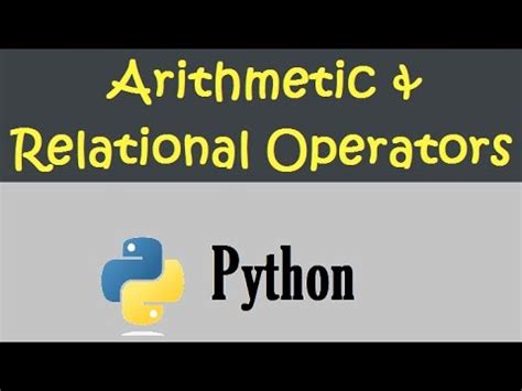 Python In Tamil Arithmetic And Logical Operators YouTube
