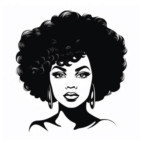 Um Desenho Em Preto E Branco De Uma Mulher Uma Ai Generativa Afro