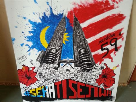 Poster Kemerdekaan Malaysia Lakaran