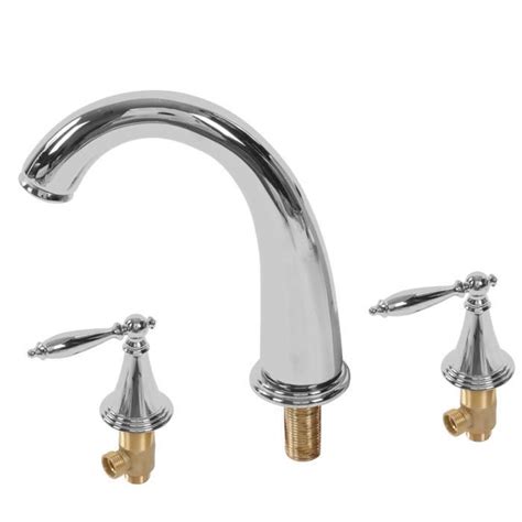 Minifinker Robinet à double poignée Robinet de lavabo à trois trous en