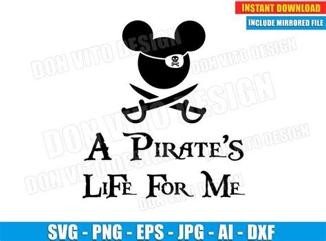 A Pirate Life For Me Mickey Mouse SVG Cut File For Cricut
