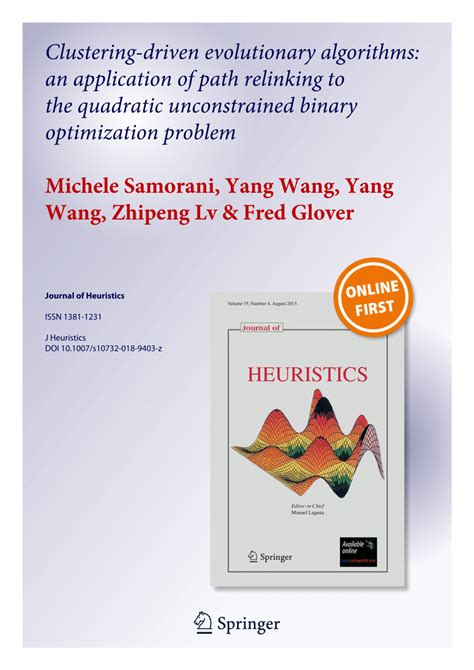 pdf clustering driven evolutionary algorithms an application of path relinking to the