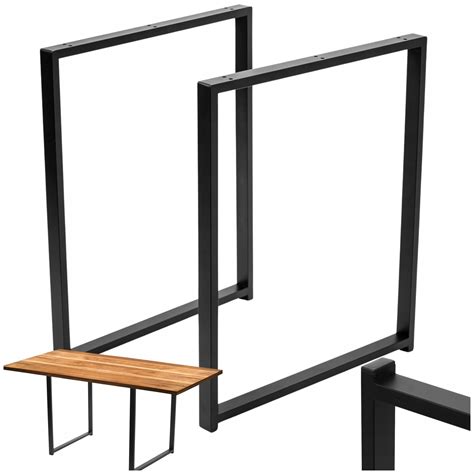 Nogi Metalowe do Stołu Biurka Ławy Stolika 72cm Czarne Loft 40x20mm