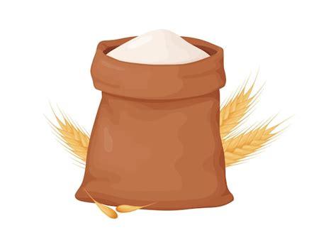 Bolsa de harina montón de harina alimentos agrícolas naturales en
