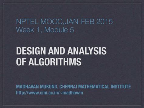 pdf design and analysis of algorithms vaibhav ranjan