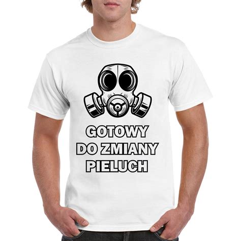 Gotowy do zmiany pieluch koszulka męska Biały DLA NIEGO Koszulki