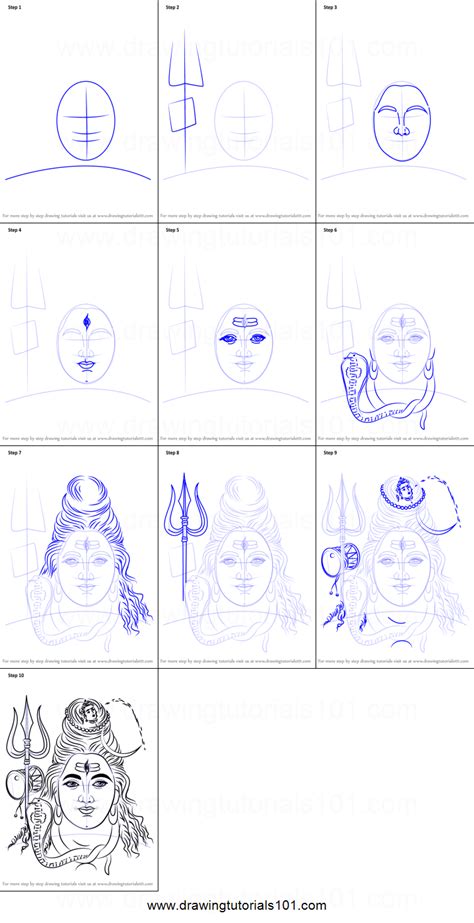 How To Draw Lord Shiva Face Printable Drawing Sheet By