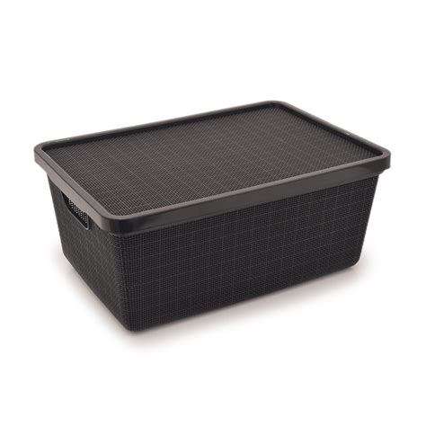 Caixa Organizadora Rattan Tampa 16L Preta Maravilhas Do Lar Caixa