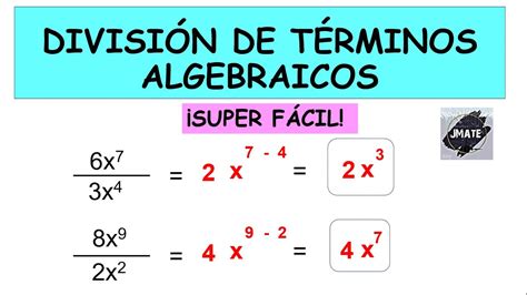 Divisi N De T Rminos Algebraicos Ejemplo Super F Cil Youtube