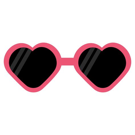 Gafas de sol rosas en forma de corazón con lentes negros ilustración