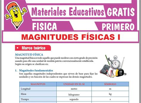 Magnitudes Fundamentales Y Derivadas Para Primer Grado De Secundaria