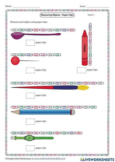 Measuring Things Using Non Standard Unit Worksheet Live Worksheets