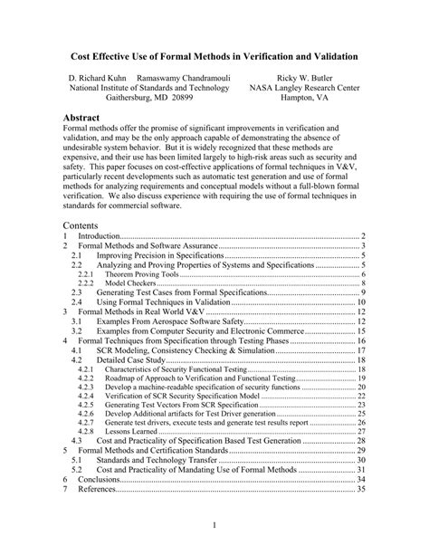 pdf cost effective use of formal methods in verification and validation