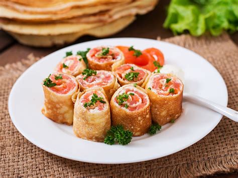 Crêpes au saumon fumé Recette de Crêpes au saumon fumé