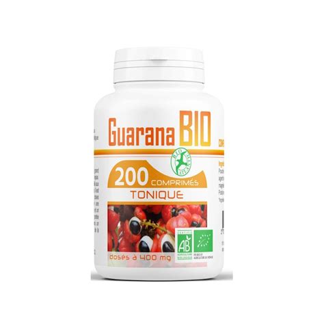 GPH Diffusion Guarana bio 400mg 200 comprimés satiété vigilance Les