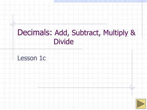 PPT Decimals Add Subtract Multiply Divide PowerPoint