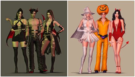 HALLOWEEN SET 1 Plazasims Sims Costume Sims 4 Mods Clothes Sims 4
