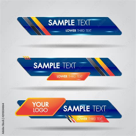 Lower Third Blue Banners News Sets Video Headline Title Template Bar