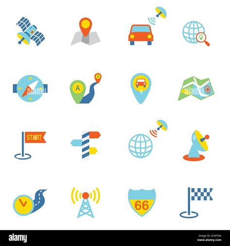 Mobile Gps Navigation And Travel Flat Icons Set Isolated Vector