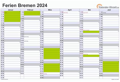 Ferien Bremen Ferienkalender Zum Ausdrucken