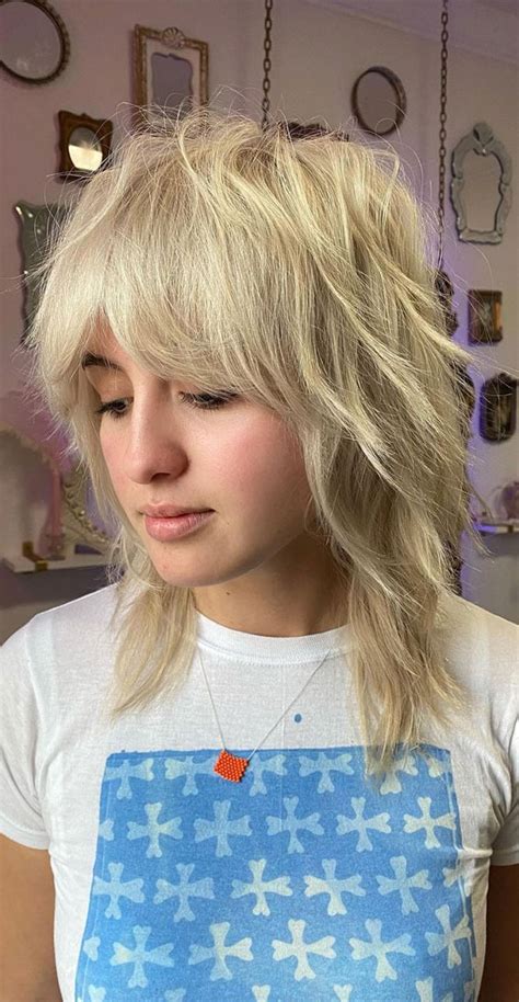 50 Shag Haircuts With Bangs Mid Length Shag Messy Layers