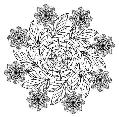 Coloriage Mandala Fleurs Coloriages Pour Adultes