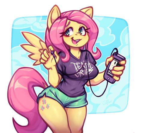 3047418 Safe Artistgoobone Artistgooboneart Fluttershy Pegasus Anthro G4 Breasts