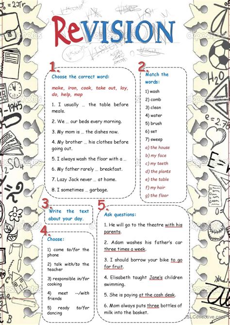 Revision Test English Esl Worksheets Pdf Doc